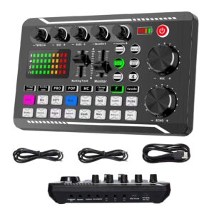 professional audio mixer, sinwe live sound card and audio interface with dj mixer effects and voice changer,podcast production studio equipment, prefect for streaming/podcasting/gaming