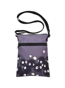 hot topic studio ghibli spirited away soot sprites & candy passport crossbody bag black none