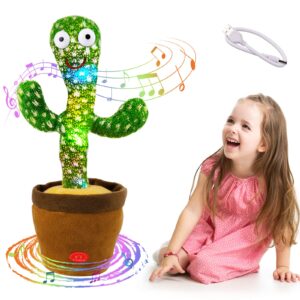 shayson dancing cactus toy for kids, repeating words, electric plush, early education & home decoration