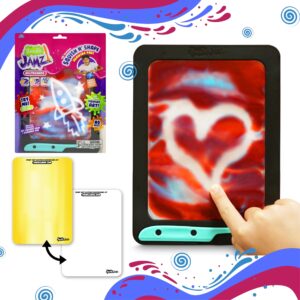 sky castle doodlejamz jellyboards — squishy drawing pads filled with non-toxic sensory gel – no-mess fidget art – asmr – re-usable for endless artistic creations (blue and red gel)