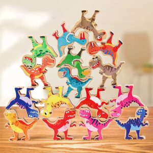 dinosaur stacking toy wooden animal puzzle children's dino education stacking toy, used in children's montessori toys as gifts for 3-7 years old boys and girls