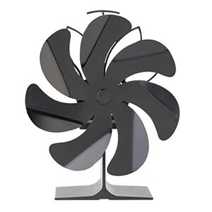 uxzdx cujux heat powered stove fan black home fireplace fan quiet log wood burner efficient heat (color : black, size : 19x13x16cm)