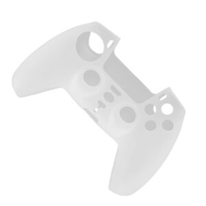 silicone sleeve, removeable dustproof non slip shockproof comfort controller grip cover for ps5(white)