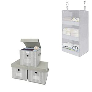 granny says bundle of 1-pack hanging organizer for rv closet & 3-pack storage cubes for organizing