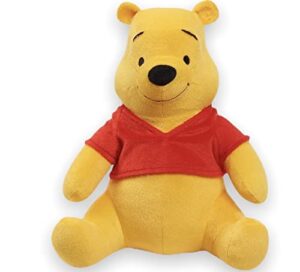 winnie the pooh 12 inch plush figure toy, the cute & cuddly friend for your children, can stand tall, made polyester fibers, for the fans, comes with fun4all phone socket, yellow, red