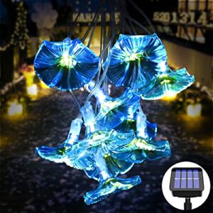 christmas lights outdoor solar flower light waterproof 10led morning glory solar fairy decorative string lights for gardens home