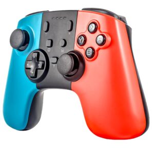 sefitopher wireless controller compatible for nintendo switch,switch pro controller pc wird gamepad support gyro axis turbo and dual vibration (black(blue-red))