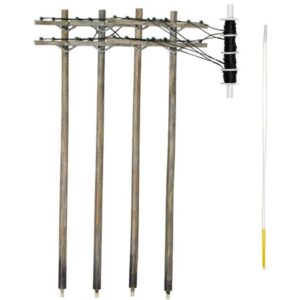 woodland scenics us2266 ho wired poles double crossbar