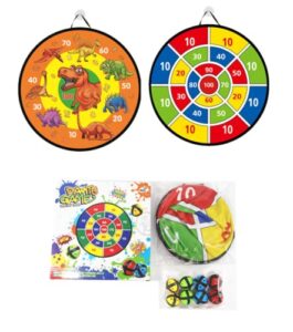 dart board for kids hooks,26inches (66cm) dart board with hook 8 sticky balls sport outdoor fun party play game toys gift for boys girls age 3 4 5 6 7 8 9 10(fb-003)