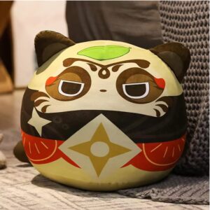 kalafona genshin impact plush plushie pillow hu tao sayu dharma tumbler 11.8"(30cm) diameter circular cute soft doll cosplay props for game fans party favor birthday decoration