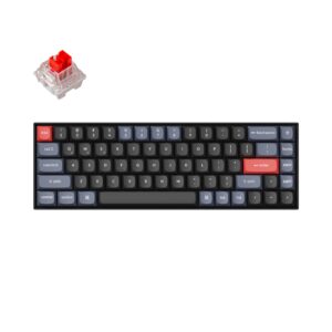 keychron k6 pro wireless custom mechanical keyboard, qmk/launcher programmable macro, hot-swappable keychron k pro red switch keyboard, 65% layout rgb backlit office keyboard for mac windows linux