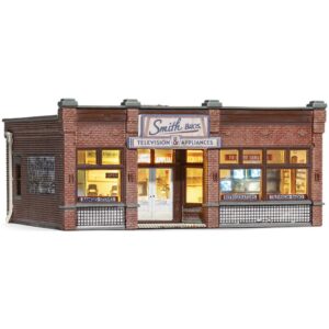 woodland scenics® built & ready® smith brothers tv & appliance store, n scale