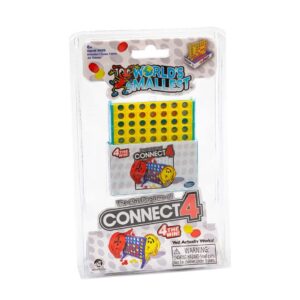 world's smallest connect 4 board game, miniature classic game with grid, case & tokens, fun for all ages, family games for kids, perfect for stocking stuffers, easter baskets, party favors, ages 6+