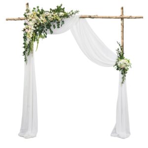 duobao wedding arch draping fabric white 18ft 2 panels wedding drapes ceiling chiffon backdrop drapery white wedding arch drapes wedding ceremony party stage decorations