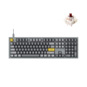 keychron q6 wired custom mechanical keyboard, qmk/via programmable macro, full-size aluminum rgb backlit, double gasket hot-swappable gateron g pro brown switch compatible with mac windows linux-grey