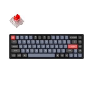 keychron k6 pro wireless custom mechanical keyboard, qmk/launcher programmable macro, hot-swappable keychron k pro red switch, 65% layout aluminum rgb backlit office keyboard for mac windows linux