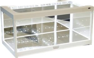 white collectible display show case illumicase+ with led lights & mirror base & back for 1/64 1/43 1/32 1/24 1/18 scale models by illumibox mj7710 mw