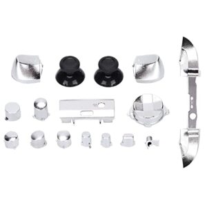 full game controller plating button set, beautiful appearance game handle accessories compatible unique for series x(silver plating)