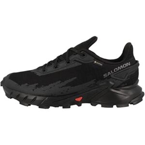 salomon men's alphacross 4 gtx trail running shoe, black, 13