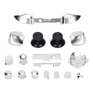 full game controller plating button set, game handle accessories compatible beautiful appearance for series x(silver plating)