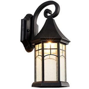 ouued european wall light outdoor waterproof glass wall lamps e27 european vintage metal aluminum retro industrial outside wall sconce balcony door aisle garden home lighting wall lights