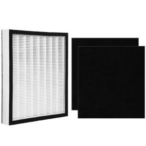 hepa replacement filter kit - 1 hepa filters & 2 carbon filters compatible with oreck wk01234qpc air purifier filter, oreck air 94 filter fits airvantage wk10002qpc, wk10052qpc air purifier filter