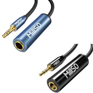 millso bundle 6.35mm 1/4 female to 3.5mm 1/8 trs male stereo audio cable for amplifiers, guitar, keyboard piano, home theater, mixing console, headphones