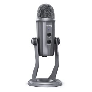 smallrig u50 all metal usb microphone with cardioid pickup, streaming gaming microphone for pc, ps5 & mac, shock mount & adjustable stand, condenser microphone for recording, plug n play, grey - 3465