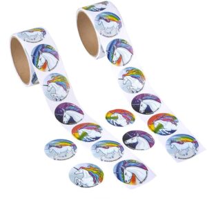 unicorn decorating stickers, great for arts and crafts, party favors, 100 assorted stickers (5-pack, 500 stickers)