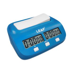 leap digital chess clock timer with bonus and delayed time features chess timer for chess game i-go and chinese chess (blue)