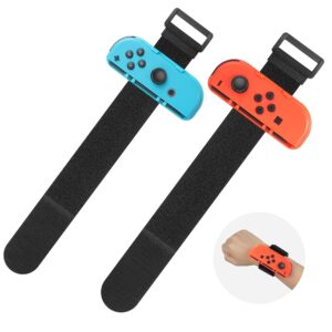 rttacrtt wrist bands for just dance 2024 2023 2022 2021 switch and for zumba burn it up, adjustable elastic dance soft straps for switch & switch oled joy con controller, 2 pack for adults and kids