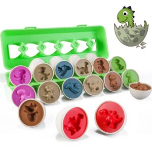 mingkids dinosaur toys for 1 2 year old boys girls,12 pcs matching dinosaur eggs with holder, easter gifts for 1 2 3 year old,montessori toys for 1 2 3 year old