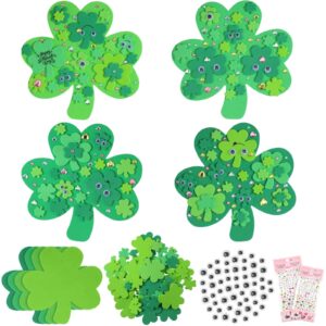 tenare 662 pcs st. patrick's day foam craft kit for kids includes lucky irish four leaf foam sticker shamrock gem sticker self adhesive googly eye sticker for st. patrick's day decor party favor craft