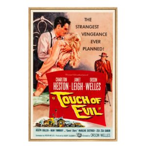 touch of evil charlton heston janet leigh orson welles 1958 movie poster print,home wall art decoration poster retro (framed)