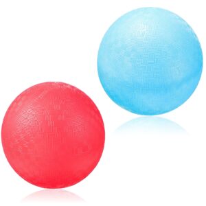 civaner 2 pack of 5 inch pvc made dodgeball balls, red blue, suitable for kids outdoor play, exercise, yoga