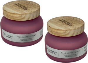 better homes and gardens 18oz scented candle,palo santo and violet 2-pack,35706