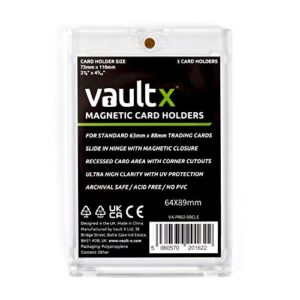 vault x magnetic card holders - 35pt for trading cards & sports cards (5 pack)