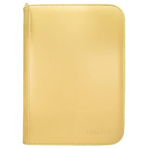 ultra pro - vivid 4-pocket zippered pro-binder: (yellow) protect up to 160 collectible trading cards, sports cards or valuable gaming cards, ultimate card protection