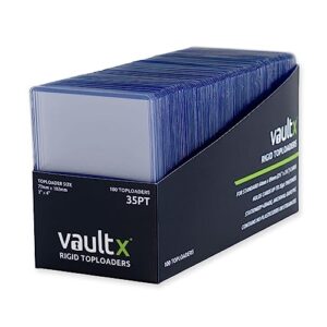 vault x premium extra thick seamless toploaders 35pt - 3" x 4" rigid card holders for trading cards & sports cards (100 pack)