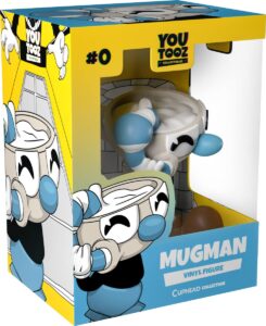 youtooz mugman vinyl figure 3.7" inch, mugman action figure, cuphead and mugman vinyl toys cuphead collection based on cuphead games