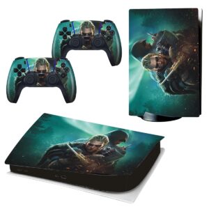 skin for console (p-s5 digital version) and controllers vinyl sticker, durable, scratch resistant, bubble-free, compatible with play-station 5(digital edition) green