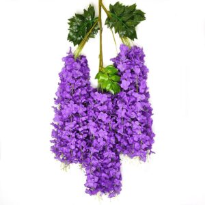 12pcs artificial wisteria flowers fake wisteria vine bushy silk flowers hanging garland string decor zise 3.6 feet for wedding party home garden