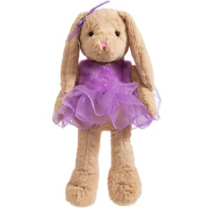 hollyhome ballet bunny stuffed animal plush rabbit in gauzy dress cute easter bunny doll for kids 21 inch purple