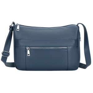 over earth crossbody bags for women genuine leather purses and handbags ladies shoulder bag message bag(o155e indigo blue)