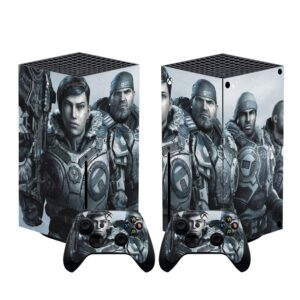 skins decals compatible with xbox series x console and controller durable protective vinyl stickers cover for xbox series x set -gray