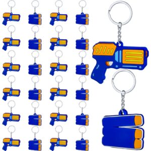 24 pieces dart keychain dart party favors silicone cute keychain dart boys birthday party decorations soft dart themed keychains for kids dart game themed birthday party supplies, 2 styles