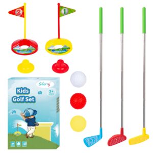 liberry kids golf club set, retractable toy golf clubs for toddlers, mini golf set for children age 3 4 5 years old