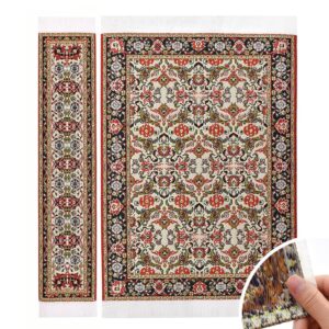 iland miniature dollhouse accessories of woven dollhouse rug 9.4” x 5.7” 9.2" x 1.8" for dollhouse furniture on 1/12 scale and dolls 3” - 12” (2pcs spring)