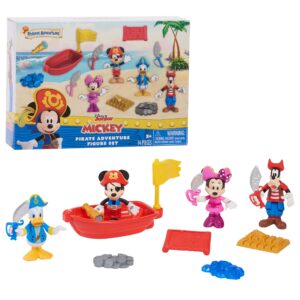 mickey mouse pirate adventure figure set, kids toys for ages 3 up, amazon exclusive