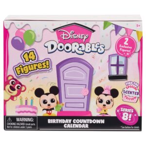 disney doorables countdown to birthday calendar, collectible blind bag figures, kids toys for ages 5 up, amazon exclusive by just play